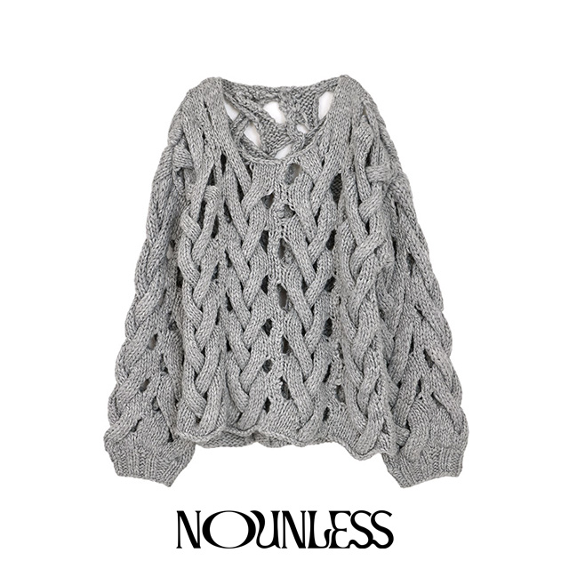 ナウンレス NOUNLESS オーバー メッシュ ハンド ニット OVER MESH HAND KNIT【2024 新作】