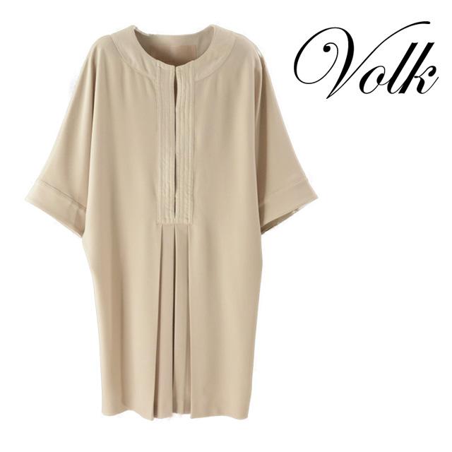 DUEEL / デュール Vネックセンタープリーツワンピース レディース フォーマル ベージュ