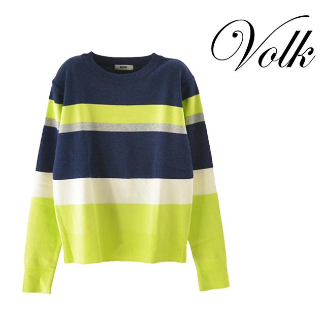 MERRY/メリー ラウンドネックニット レディース ニット セーター ボーダー マルチ  秋冬