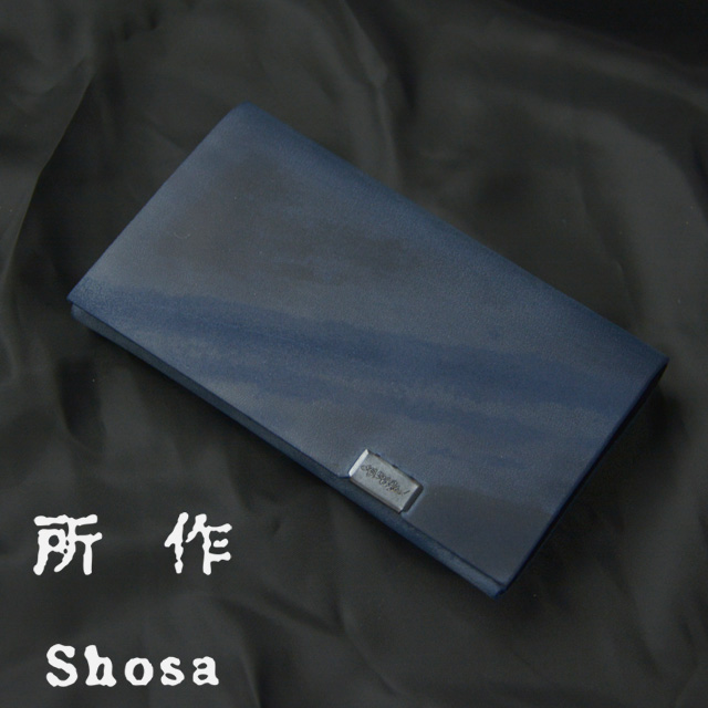 所作 shosa オイルヌバック ネイビーネイビー レザーケース  No No Yes!! ノーノーイエス プレゼント ギフト