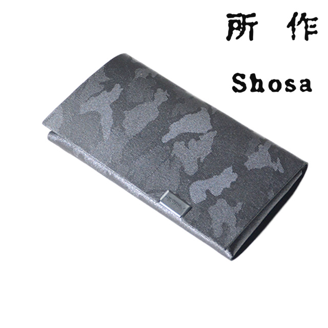 所作 財布 ケース【ガンメタ 迷彩】 レザー shosa No,No,Yes!【正規販売】