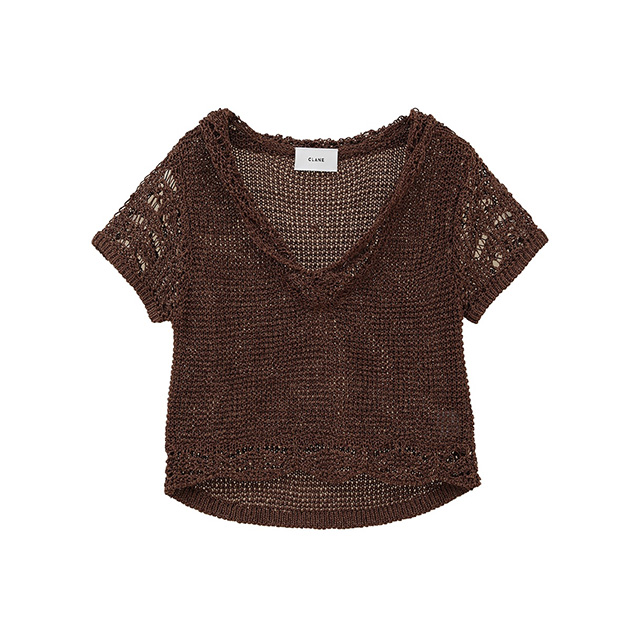 クラネ CLANE クロップド クロシェ ニット トップス CROPPED CROCHET KNIT TOPS 【2025 新作】