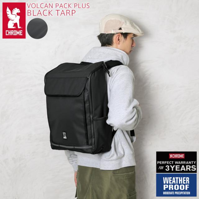 CHROME クローム JP-199 VOLCAN PACK PLUS ヴォルカンパック プラス バックパック BLACK TARP【T】【Cx】｜リュック カバン デリバリーバッグ メッセンジャーバッグ 大容量 防水 自転車 アウトドア ブランド おしゃれ