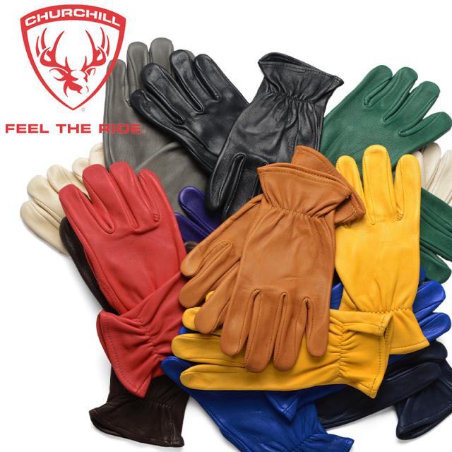 CHURCHILL GLOVE チャーチルグローブ Marverick Classic レザーグローブ【T】｜ 革手袋 本革 バイク 作業 防寒 アメカジ カラー 渋い 丈夫 経年変化 おしゃれ ブランド