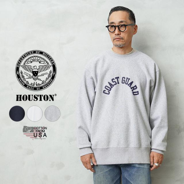 HOUSTON ヒューストン 22371 U.S.コットン COAST GUARD プリント スウェットシャツ【R】