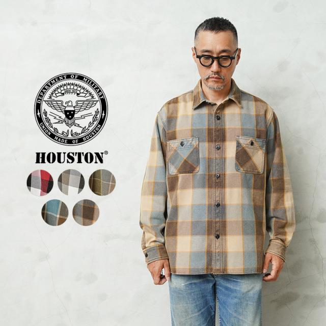 HOUSTON ヒューストン 41253VW VINTAGE CHECK VIYELLA SHIRT ビンテージ チェック ビエラシャツ【R】｜メンズファッション アメカジ ミリタリー フランネル 長袖 カジュアル コットン 綿 ブランド