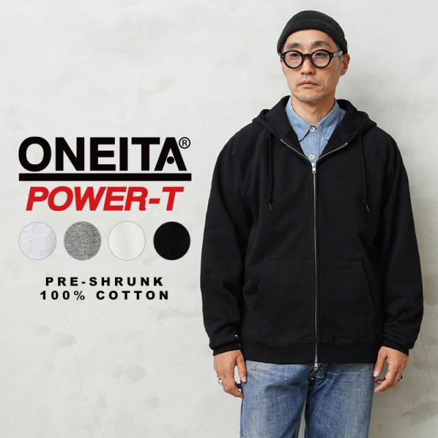 ONEITA オニータ 2423-026ON POWER-SWEAT パワースウェット ジップアップ フーディー【T】｜パーカー メンズ ヘビーウェイト アメカジ ラグラン パイル 裏毛 厚手 アウトドア カジュアル ヴィンテージ ストリート 秋 冬