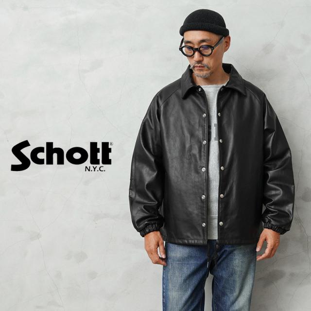 Schott ショット 7825950054 レザー コーチジャケット / レザージャケット【Cx】【T】｜メンズ アメカジ ファッション 牛革 ライダース ストリート おしゃれ 大人 カジュアル