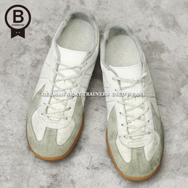 実物 USED ドイツ軍 ジャーマントレーナー Bランク【Cx】【I】｜マルジェラのスニーカーの元ネタとして有名な一足！ミリタリー ローテクスニーカー ヴィンテージ メンズ シューズ 軍放出品 軍モノ ホワイト スエード  大きいサイズ