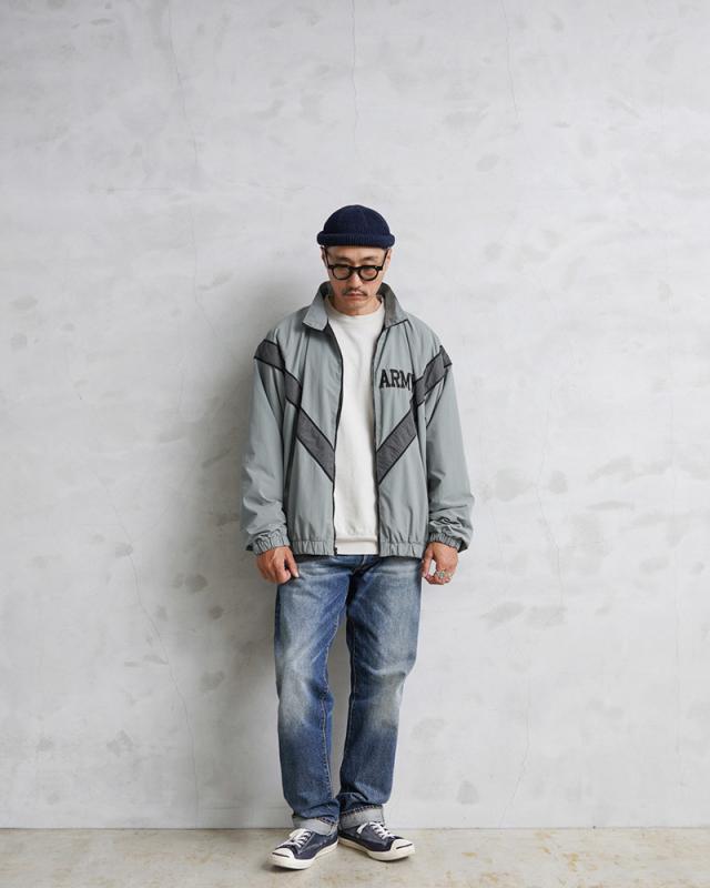 実物 USED 米軍 U.S.ARMY IPFU フィットネスジャケット【Cx】【I】｜ミリタリージャケット トレーニングジャケット ブルゾン アウター 軍放出品 軍モノ 大きいサイズ グレー