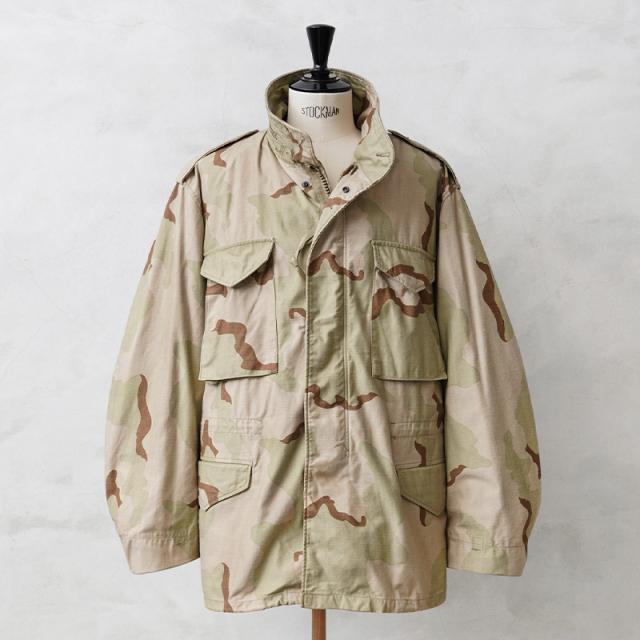 実物 USED 米軍 M-65フィールドジャケット 3カラーデザートカモ【Cx】【I】｜ミリタリージャケット スタンドカラー メンズ アウター 軍放出品 軍モノ 大きいサイズ 迷彩 カモフラージュ
