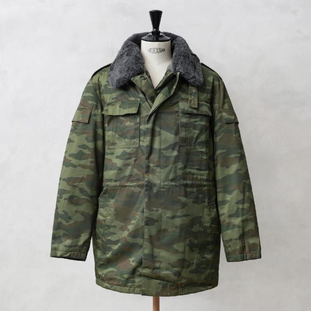 実物 新品 デッドストック ロシア軍 VSR-98 フローラカモ ウィンター ジャケット ライナー付き コットンサテン #4【Cx】【I】｜ミリタリー アウター コート 迷彩 カモ柄 カモフラ ボア 防寒 中綿 軍放出品 おしゃれ