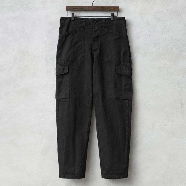 実物 新品 デッドストック オーストリア軍 ファティーグカーゴパンツ DEEP BLACK染め【Cx】【I】｜メンズ 大きいサイズ ポケット多い ボトムス ミリタリー リメイク 黒 無地 古着 ファッション おしゃれ