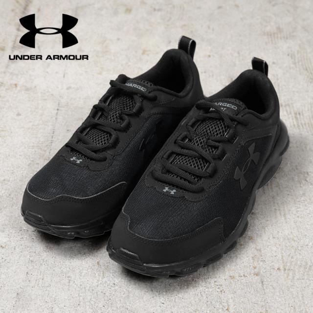 UNDER ARMOUR アンダーアーマー 3024857-002 Charged Assert 9 Wide 4E ランニングシューズ BLACK×BLACK【Cx】【I】｜メンズ スニーカー 靴 ジム トレーニング フィットネス 軽量 黒 ブランド ファッション おしゃれ