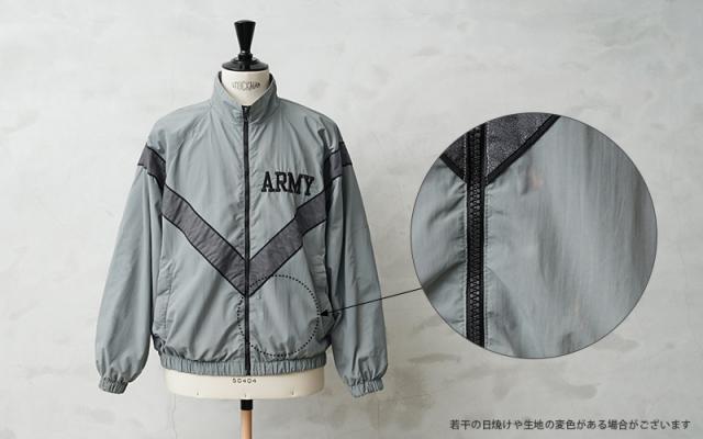 実物 USED 米軍 U.S.ARMY IPFU フィットネスジャケット【Cx】【I】｜ミリタリージャケット トレーニングジャケット ブルゾン アウター 軍放出品 軍モノ 大きいサイズ グレー