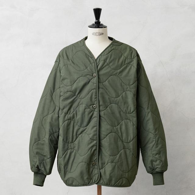 実物 新品 デッドストック 米軍 AIRCREW ノーメックスライナー フロントボタン #1【Cx】【I】｜メンズ レディース アウター ジャケット 大きいサイズ キルティング カーキ オリーブ ノーカラー 古着 ファッション おしゃれ