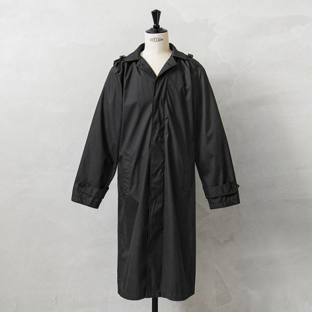 実物 USED ルーマニア軍 WATERPROOF オフィサー レインコート ブラック【Cx】【I】｜メンズ アウター 大きいサイズ ミリタリー 合羽 キャンプ フェス アウトドア 黒 古着 ファッション おしゃれ