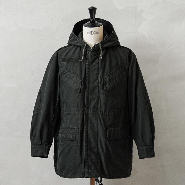 実物 USED ベルギー軍 M-64 AIR FORCE フーデッド フィールドジャケット DARK GREEN染め【Cx】【I】｜メンズファッション ミリタリージャケット モッズコート ユーズド 古着 フード付き アウター ミドル丈 空軍 モッズファッション