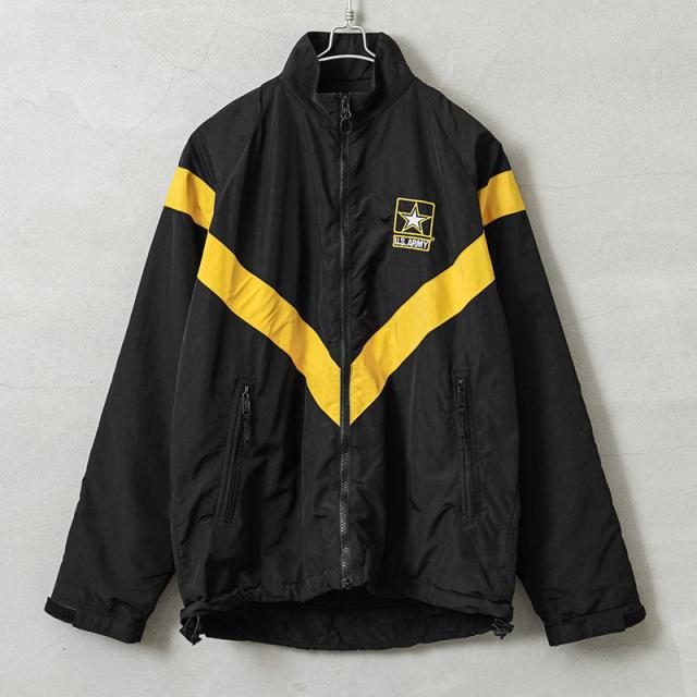 実物 USED 米軍 U.S.ARMY BLACK APFU トレーニングジャケット WOMEN’S【Cx】【I】｜レディース メンズ アウター ウィンドブレーカー ナイロン 小さいサイズ ミリタリー ストリート 古着 おしゃれ