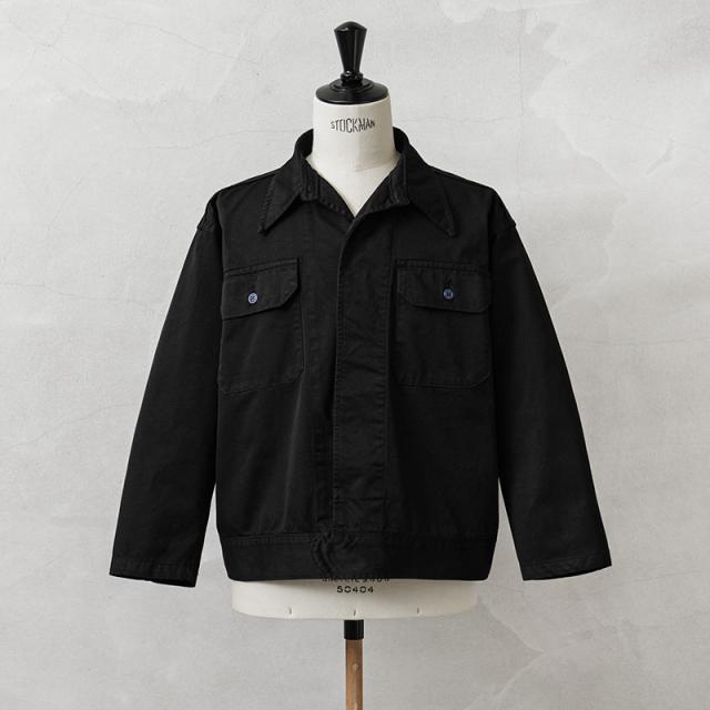 実物 新品 デッドストック 米軍 1960〜80年代 メディカルジャケット BLACK染め【Cx】【I】｜メンズ アウター ミリタリー 大きいサイズ 黒 リメイク 作業着 ブルゾン 古着 おしゃれ