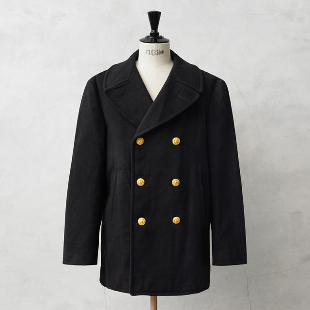 実物 USED 米軍 U.S.NAVY KERSEY（カージー）ウール ピーコート ゴールドボタン DARK NAVY / Pコート PEA COAT【Cx】【I】｜メンズ アウター ミリタリー メルトン ジャケット ダブル 前立て ビジネス カジュアル 古着 おしゃれ