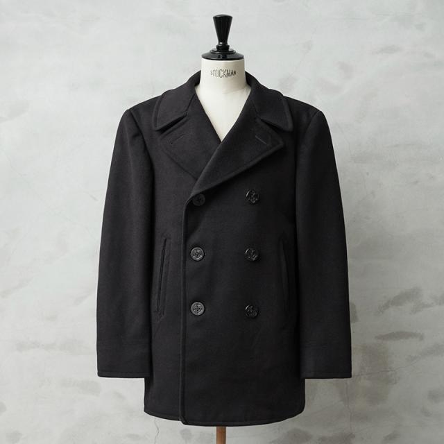 実物 USED 米軍 U.S.NAVY 40〜50’s「NAVAL CLOTHING 」KERSEY（カージー）ウール ピーコート DARK NAVY / Pコート PEA COAT【Cx】【I】｜メンズ アウター ミリタリー メルトン ジャケット ダブル 前立て カジュアル 古着 おしゃれ