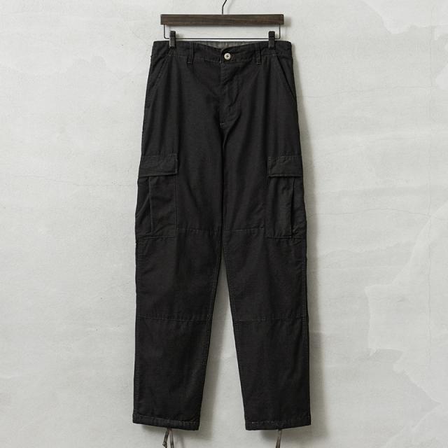 MADE IN USA 新品 米軍 デッドストック 1980〜90年代 BDU カーゴパンツ COTTON100% BLACK染め【Cx】【I】｜メンズファッション アメカジ ミリタリー アメリカ製 ブラックパンツ リップストップ コットン ボタンフライ 6ポケット ダブルニー