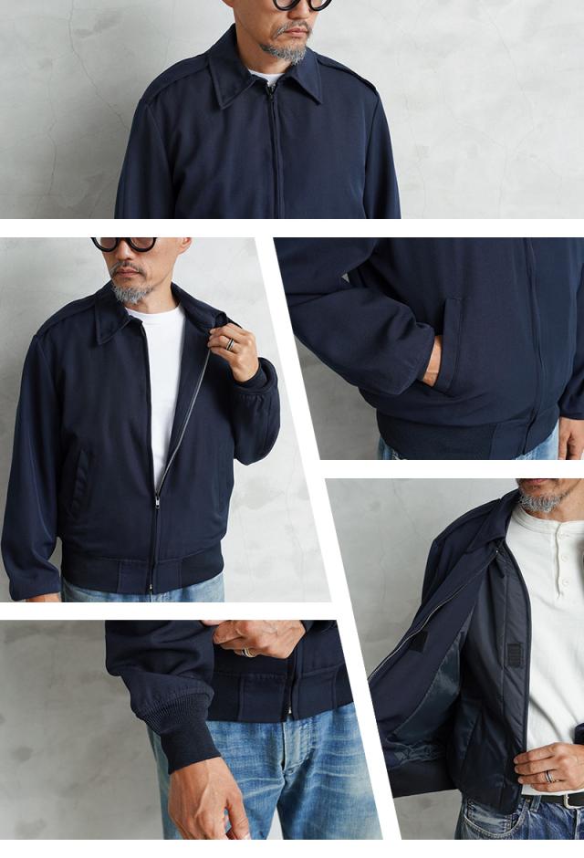 実物 USED 米軍 U.S.AIR FORCE ライトウェイトジャケット ライナー付き SOLID【Cx】【I】｜メンズファッション アメカジ ミリタリー ブルゾン 古着 ネイビー 刺繍ロゴ ユーズド