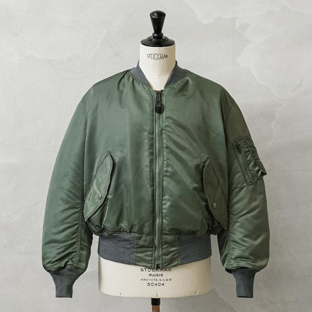 GREENBRIER IND.INC グリーンブライヤー インダストリーズ 90’s MADE IN USA MA-1 フライトジャケット SAGE【ORANGE LINING】【Cx】【I】