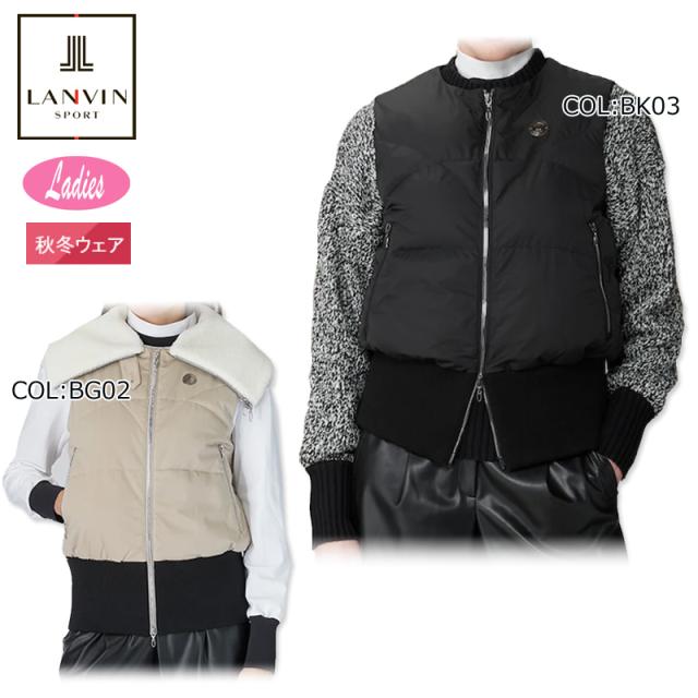 ランバン LANVIN VG4FVE50L レディース 中わた アウター ベスト HEAT NAVI裏地付き 衿取り外し可 ゴルフウェア スポーツウェア 秋冬