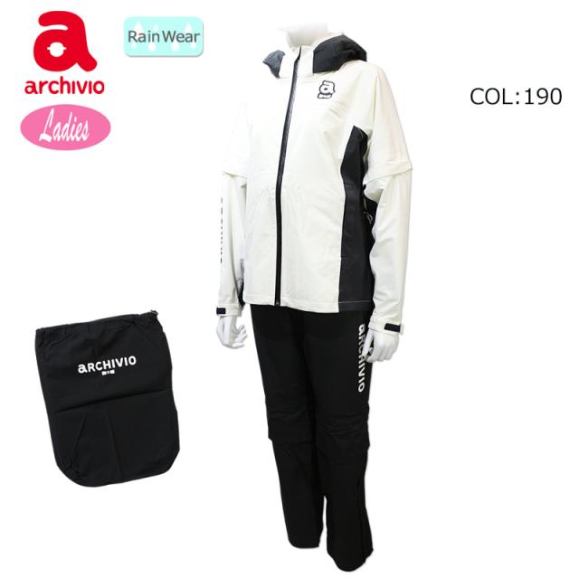 アルチビオ archivio A332002 レディース レインウェア 上下セット レイングッズ 収納袋付き ゴルフウェア スポーツウェア 秋冬春