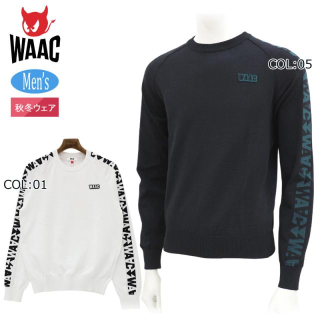 WAAC ワック 072324721 メンズ セーター ニット シンプル ゴルフウェア スポーツウェア 秋冬