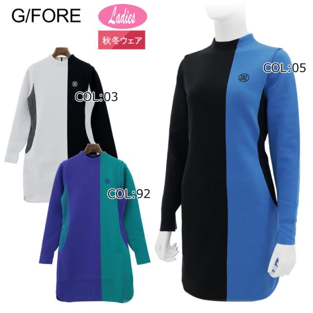 G/FORE (GFORE) ジーフォア 073215755 レディース ワンピース バイカラー ゴルフウェア スポーツウェア 秋冬