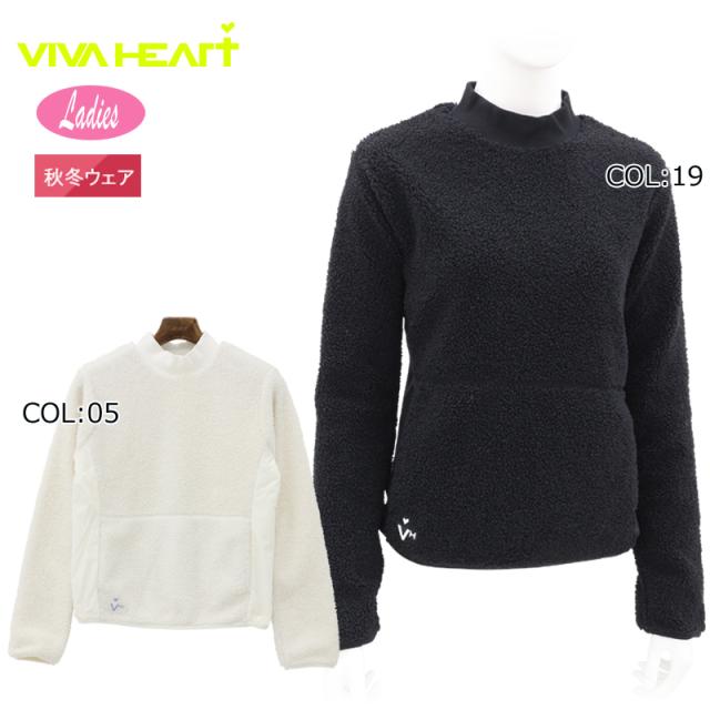 ビバハート VIVA HEART 012-32110 レディース 長袖 長袖プルオーバー ストレッチボア 中綿 アウター ゴルフウェア スポーツウェア 秋冬