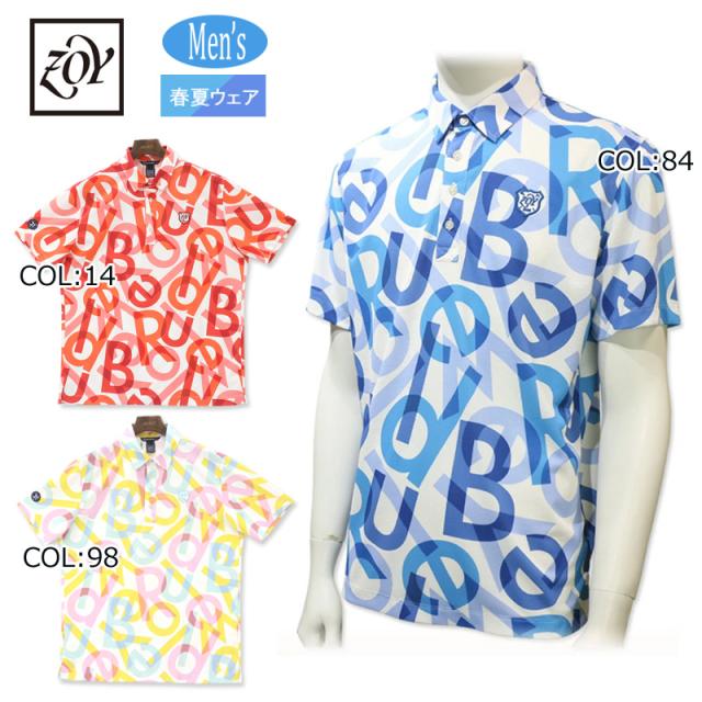ゾーイ ZOY 071442016 メンズ 半袖 ポロシャツ メッシュ LIBERTY 吸水速乾 ストレッチ ゴルフウェア スポーツウェア 春夏