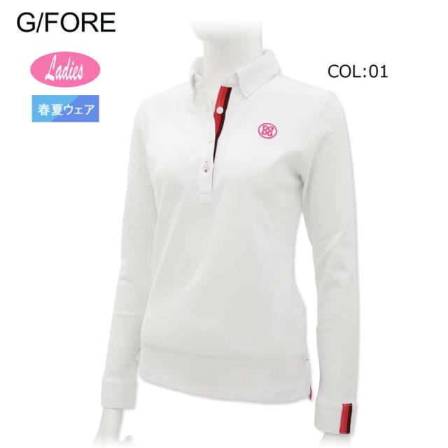 G/FORE GFORE ジーフォア 073213081 長袖 ポロシャツ ストレッチ ゴルフウェア スポーツウェア 春夏秋