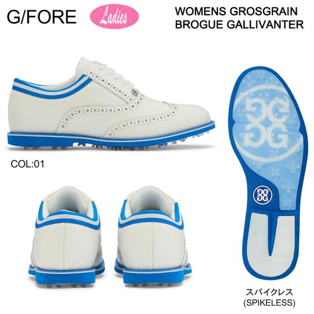 G/FORE GFORE ジーフォア 073422851 G4LS22EF09 レディース ゴルフシューズ スパイクレス 防水 紐靴 牛革 WOMENS GROSGRAIN GALLIVANTER