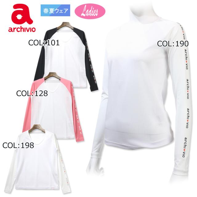 アルチビオ archivio A259217 インナー Vネック 胴メッシュ 通気性 腕にロゴ 可愛い ゴルフウェア スポーツウェア 春夏秋