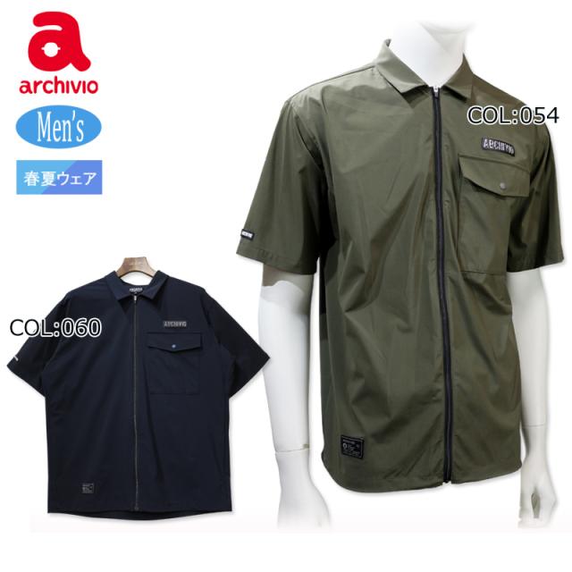 アルチビオ archivio A365308 メンズ 半袖 フルジップ ジャケット ゴルフウェア スポーツウェア 春夏