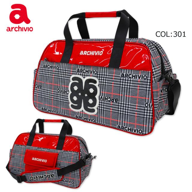 アルチビオ archivio A410802 レディース ボストンバッグ グレンチェック柄 ゴルフバッグ 鞄 上品 ゴルフ用品