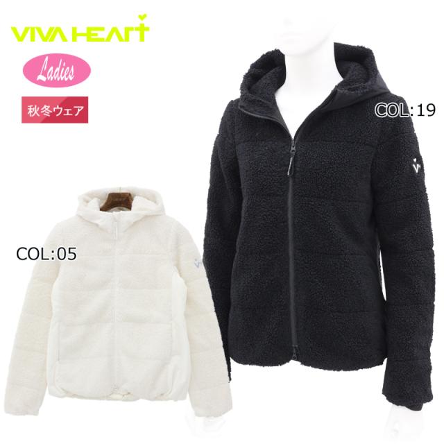 ビバハート VIVA HEART 012-52110 レディース 長袖 ブルゾン パーカー ストレッチボア 中綿 アウター ゴルフウェア スポーツウェア 秋冬
