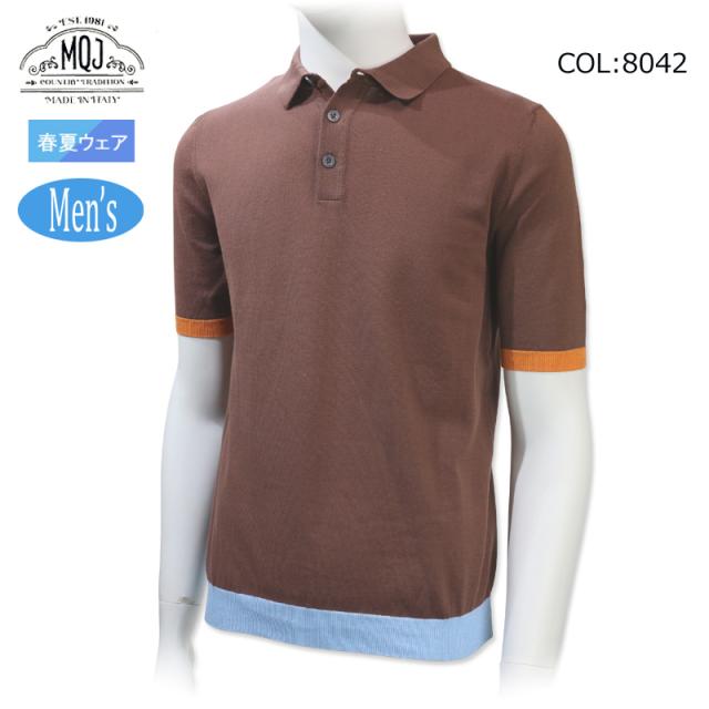 エムキュージェイ MQJ MQJ30213B メンズ 半袖 ポロシャツ ニット ストレッチ ゴルフウェア スポーツウェア 春夏