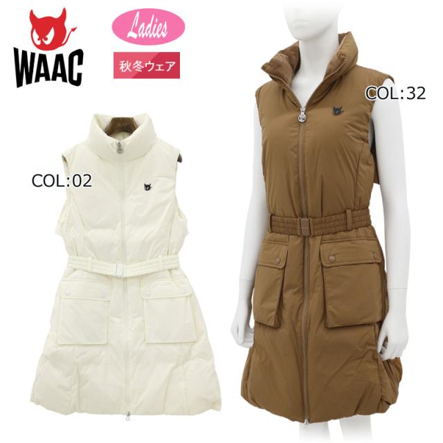 ワック WAAC 072344271 レディース 中綿 ワンピース ベスト ダウン アウター ゴルフウェア スポーツウェア 秋冬