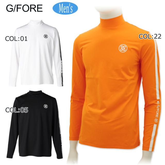 G/FORE (GFORE) ジーフォア 073215005 メンズ 長袖モックネック ジャージー素材 ロゴ ゴルフウェア スポーツウェア 春夏秋冬 通年
