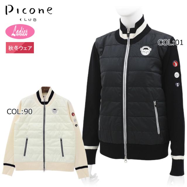 ピッコーネクラブ PICONECLUB C414014 レディース 中綿ブルゾン ニット ウール ゴルフウェア スポーツウェア 秋冬