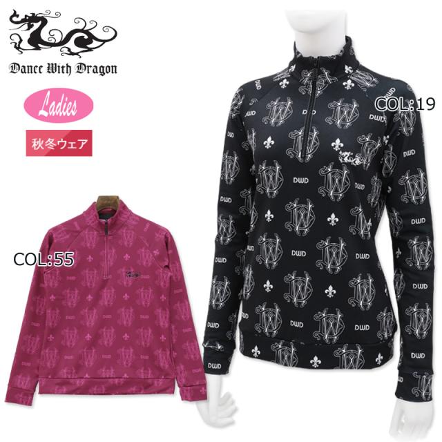 ダンスウィズドラゴン Dance With Dragon D2-161122 レディース モックネックシャツ ハーフジップ ストレッチ ゴルフウェア スポーツウェア 秋冬