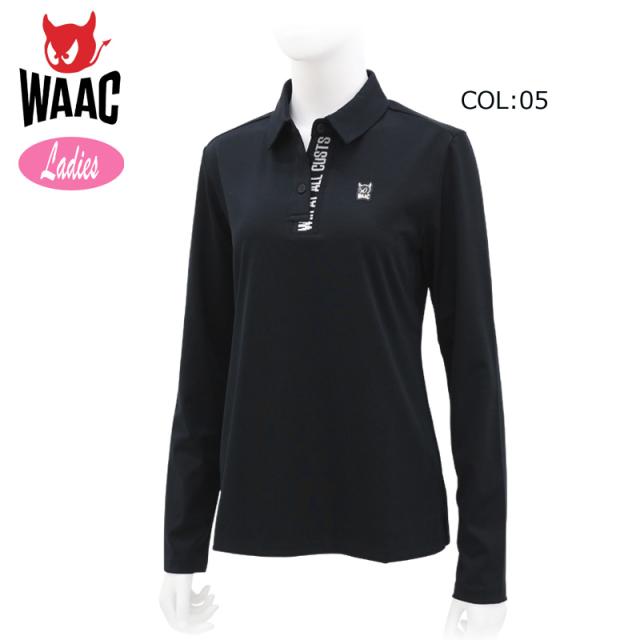 WAAC ワック 072244070 レディース ポロシャツ 長袖 吸汗速乾 UVカット機能 ゴルフウェア スポーツウェア 春夏秋冬