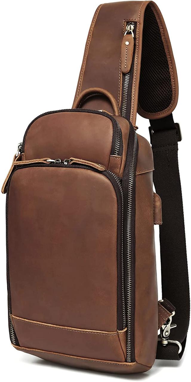 本革 ボディバッグ ワンショルダーバッグ メンズ レザー 大容量 USBポート 9.7インチ iPad対応 多機能 斜め掛けバッグ 自転車 カジュアル 鞄