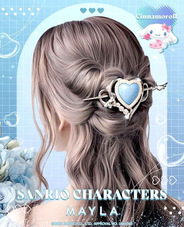 MAYLA マイラ サンリオキャラクターズ グッズ ヘアアクセサリー かんざし 髪飾り アイコニック ヘアオブジェ マジェステ ＋ 簪 シナモロール レディース 女性 新品 正規品 公式 サンリオ キャラクターアクセサリー 人気 ブランド
