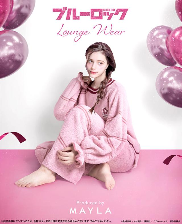 MAYLA マイラ ブルーロック グッズ 服 ルームウェア 部屋着 ブルーロック アイコニック ラウンジウェア クリアファイル付き 千切 豹馬 フリーサイズ レディース 女性 正規品 新品 公式 ブルーロック キャラクターウェア 人気 ブランド プレゼント